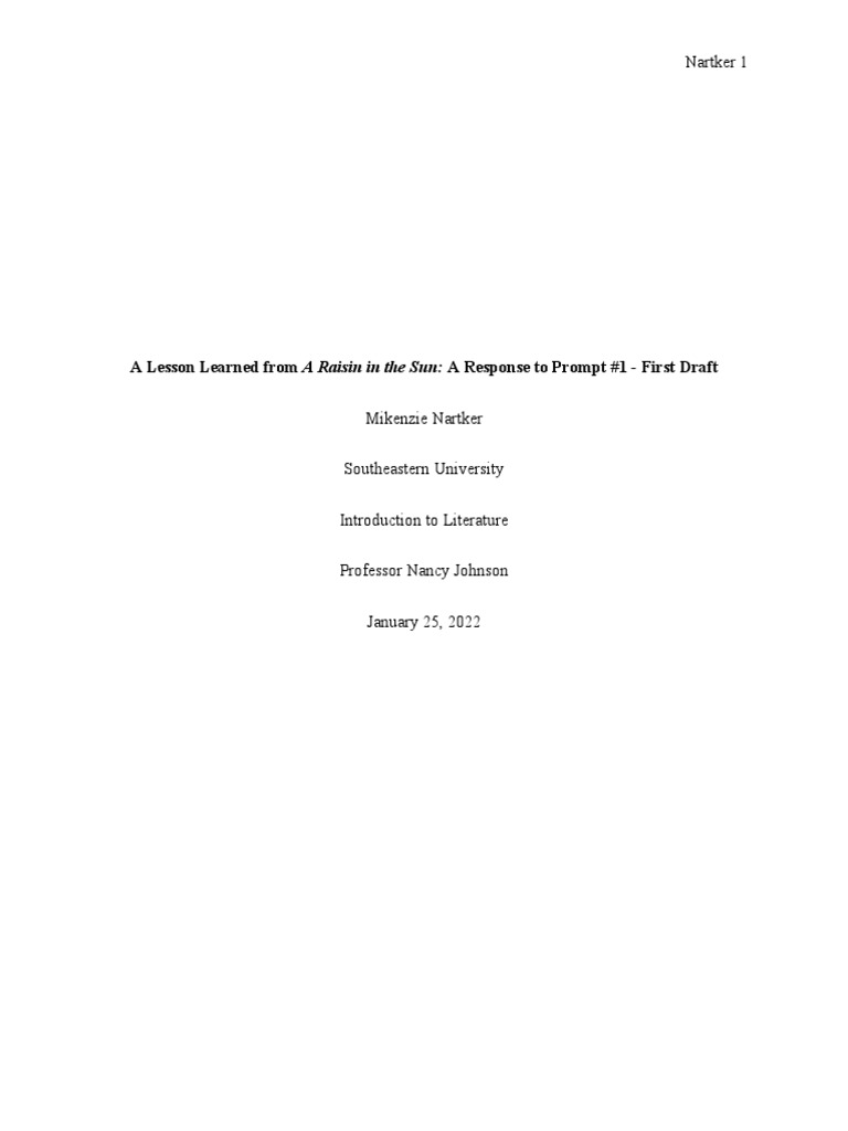 Literary Analysis First Draft | PDF