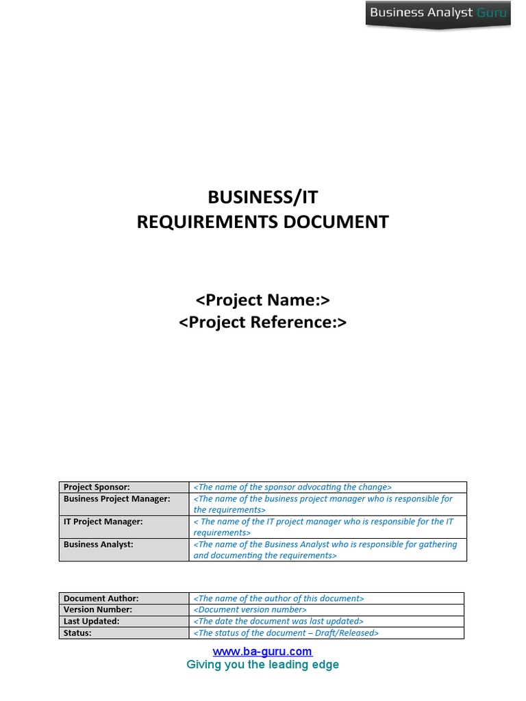 Business Requirements Document BRD | PDF | Governance | Computing