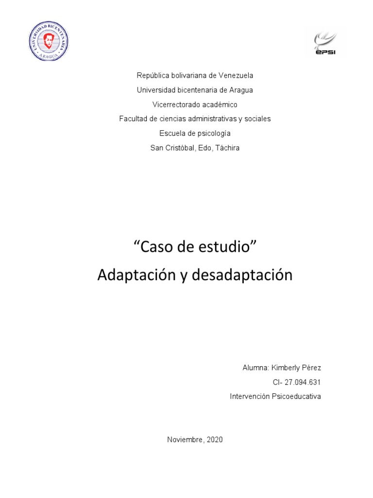 Caso Adaptación y Desadaptación | PDF | Desorden hiperactivo y deficit ...