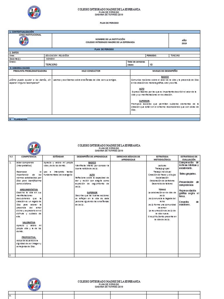 PP3 - 3°religión - 2019 | PDF | Jesús