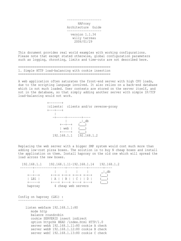 Haproxy Architecture | PDF | Http Cookie | Proxy Server