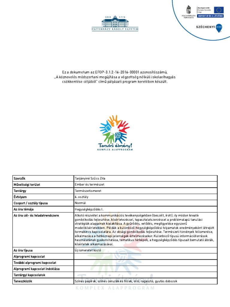 Hegységképződés 1. - DFHT 6. Osztály | PDF