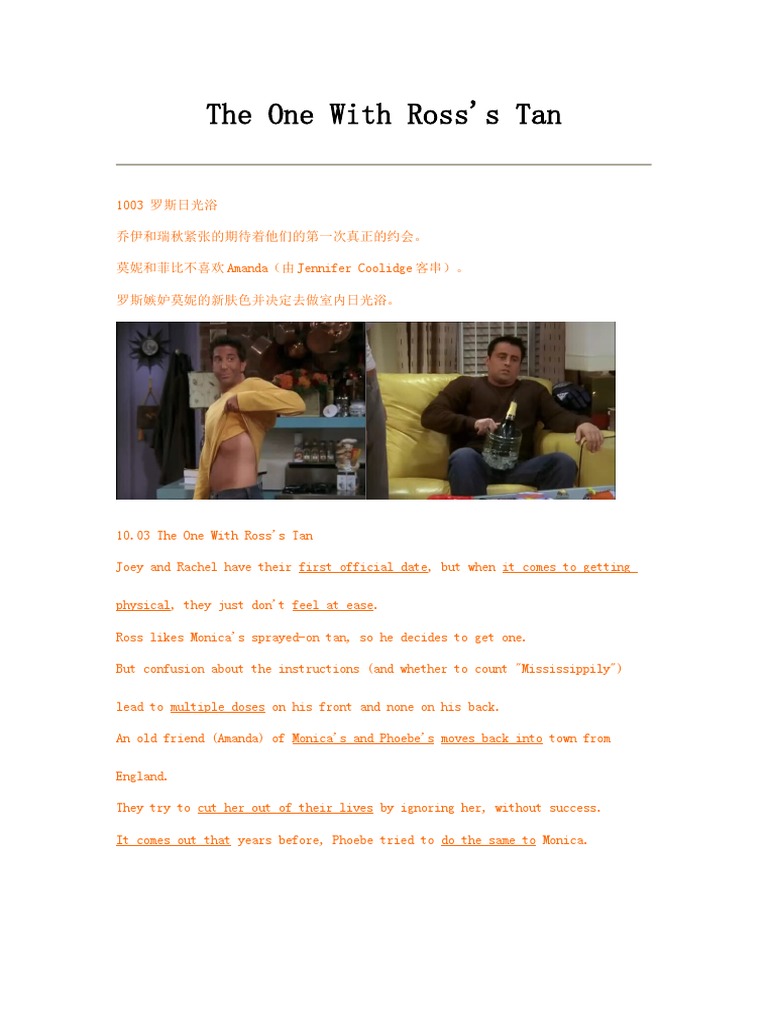 【1003】The One With Ross's Tan | PDF