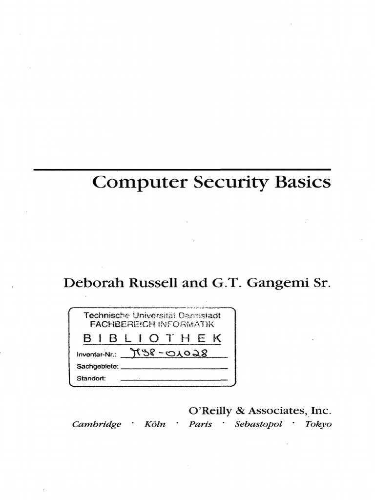 Computer Security Basics | PDF | Cryptography | Encryption