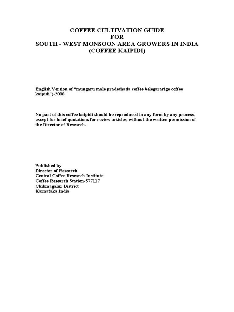 Coffee Cultivation Guide | PDF | Soil | Plant Nutrition