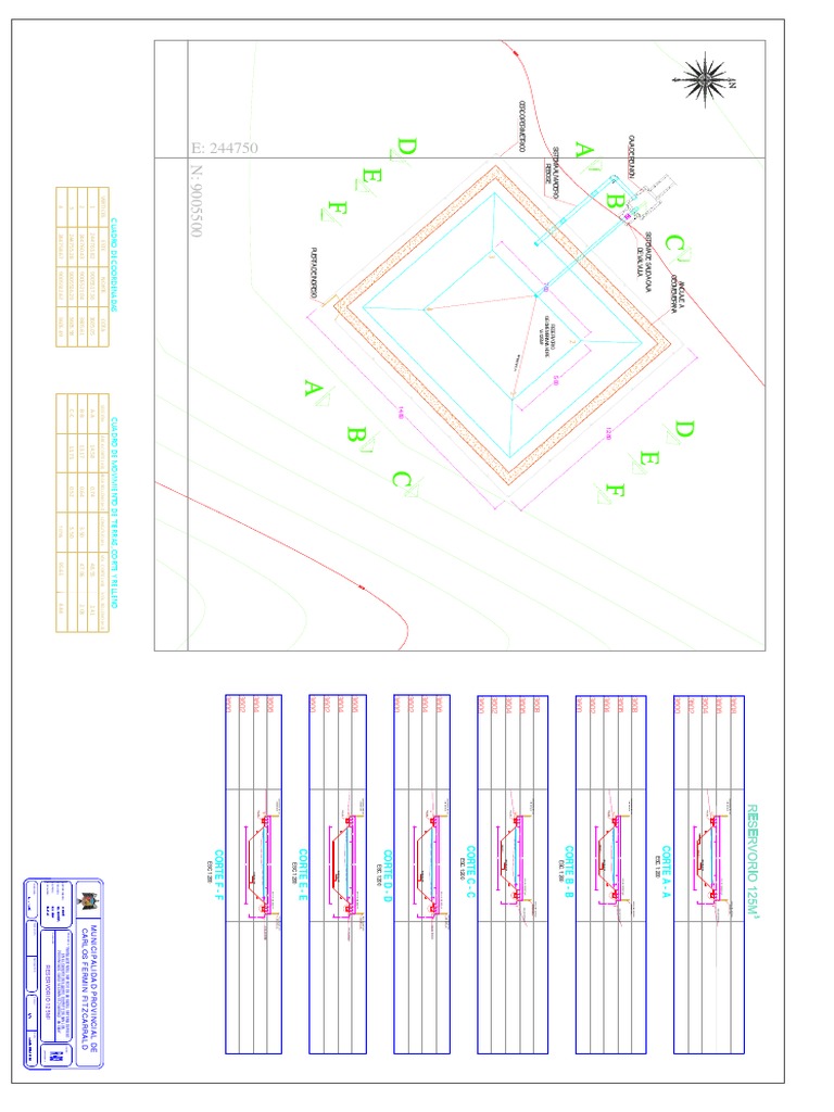 Reservorio Geomembrana y Detalles. (Plano en DWG), Enlace de Descarga en La Descripción | PDF