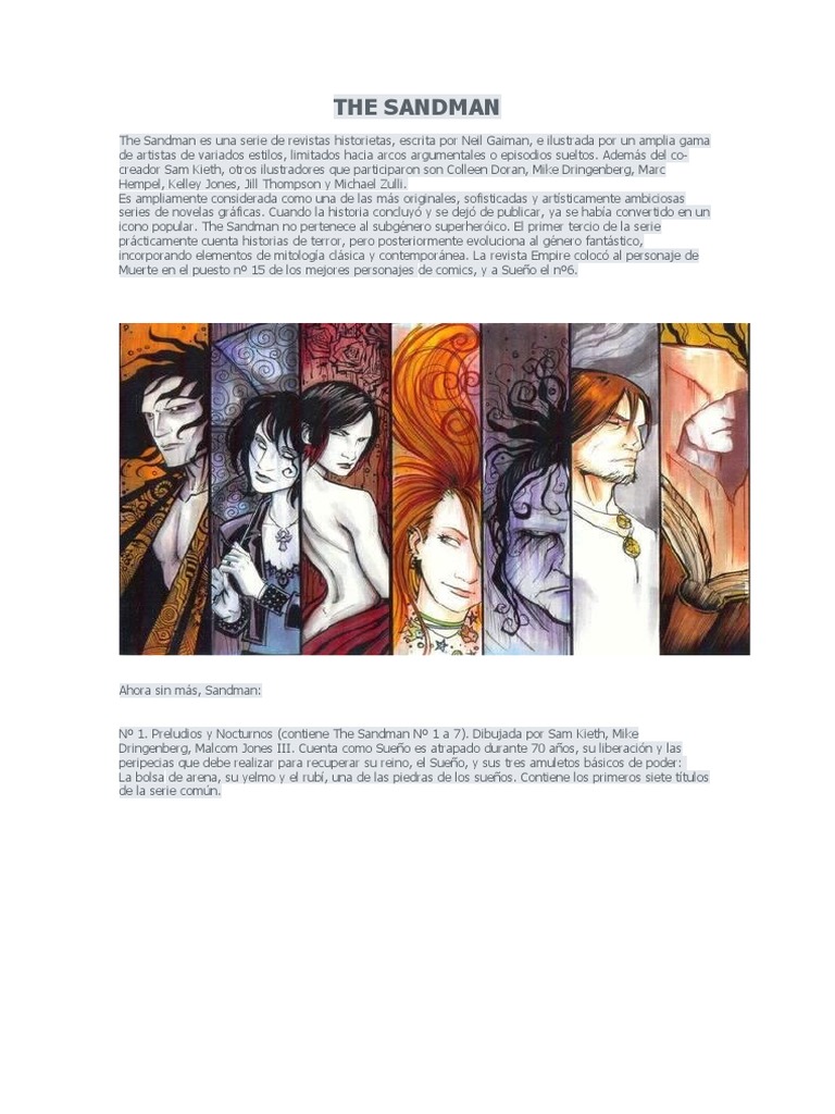 The Sandman | PDF | Compañías editoriales de cómics de los Estados ...