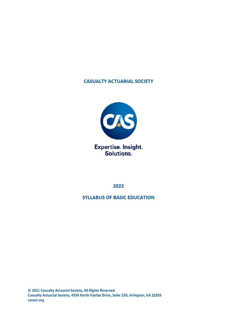 Casualty Actuarial Society | Download Free PDF | Test (Assessment ...