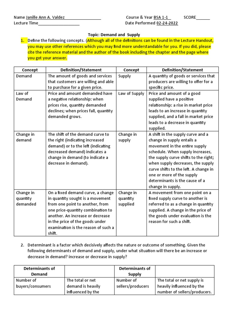 Demand and Supply Concepts Explained | PDF | Demand | Supply (Economics)