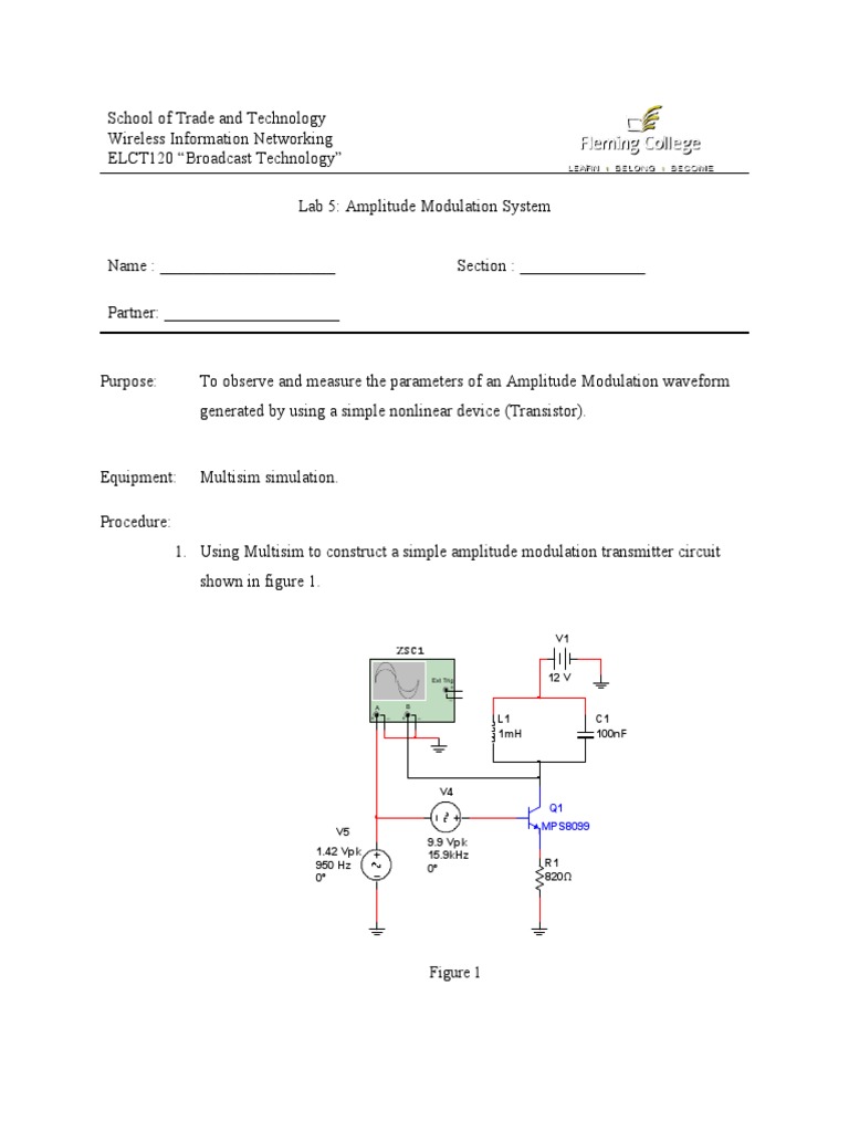 Amplitude Modulation Lab Guide | PDF | Modulation | Telecommunications