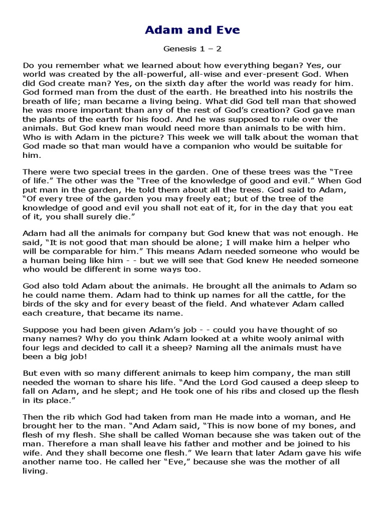 Adam and Eve | PDF | Adam | Adam And Eve