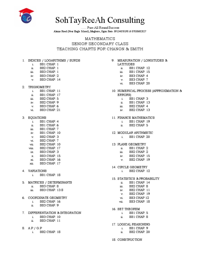 Mathematics Charts | PDF | Mathematics | Mathematical Concepts