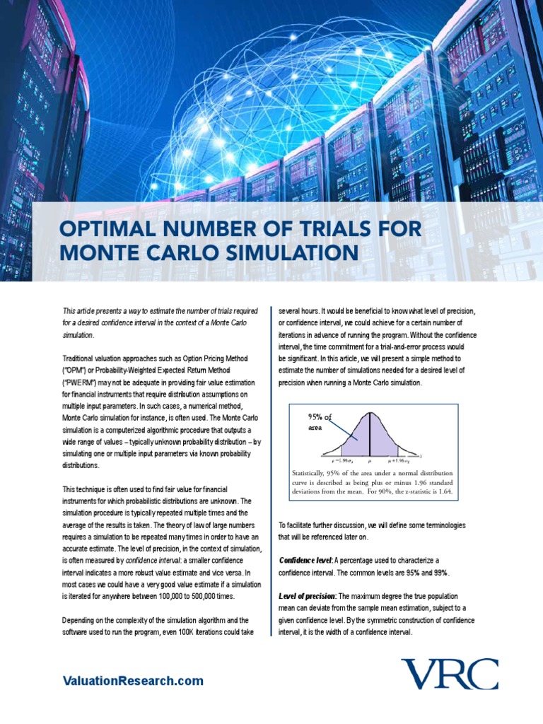 Optimal Number of Trials For Monte Carlo Simulation | PDF | Confidence ...
