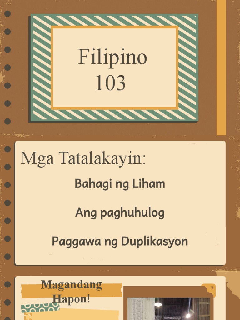 FIL 103 Report | PDF