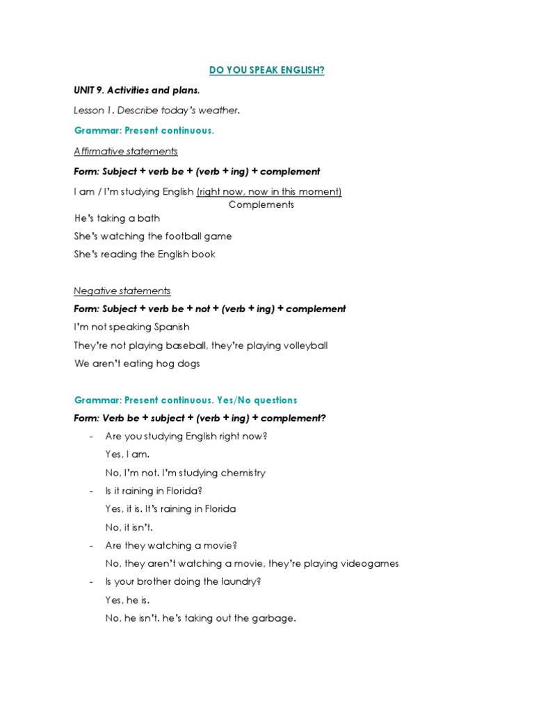 Fundamental English Unit 9. Lesson 1-2 | PDF | English Language | Syllable