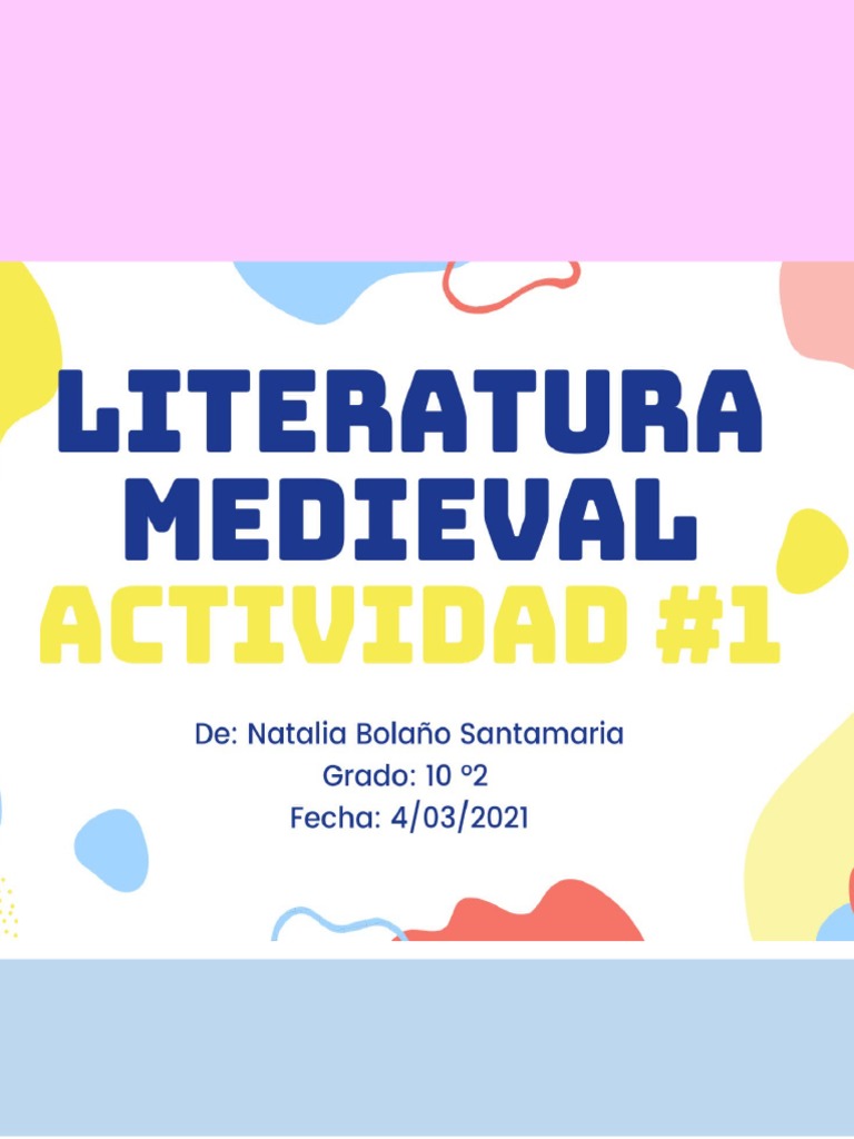 Actividad #1 de Español - Literatura Medieval y Prerrenacentista. | PDF