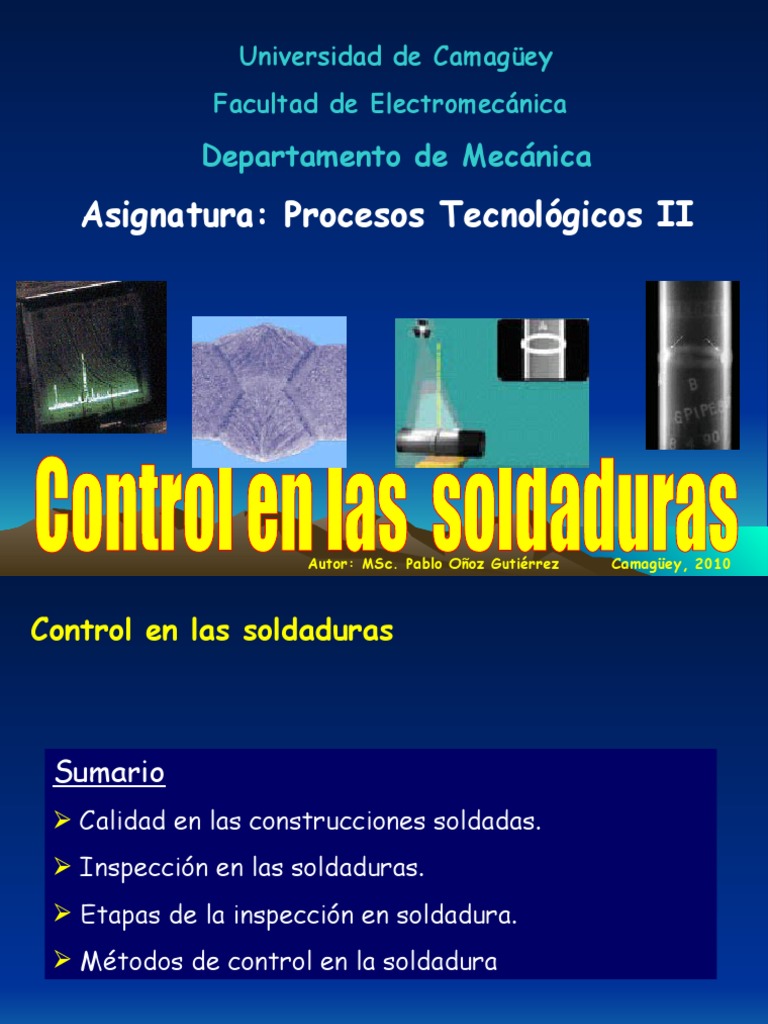 Control en Las Soldaduras | PDF | Calidad (comercial) | Rayo X