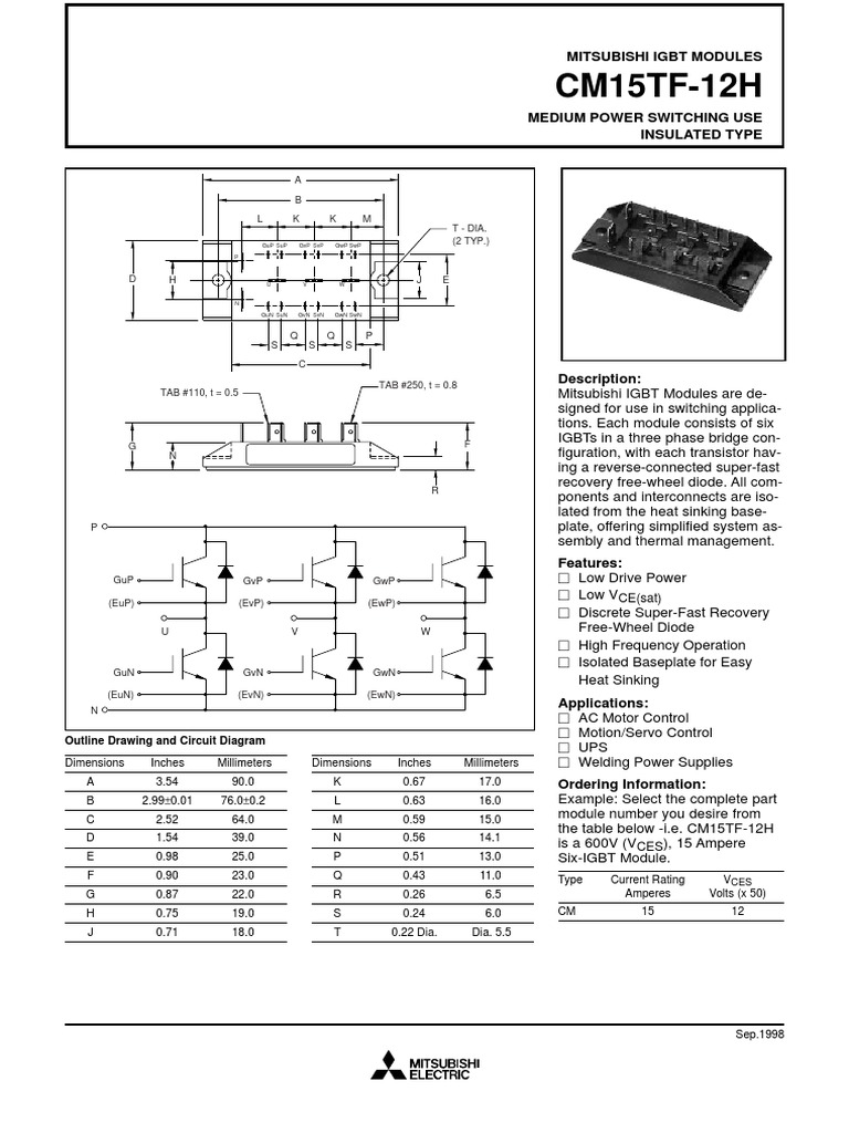 CM15TF 12H | PDF | Diode | Bipolar Junction Transistor