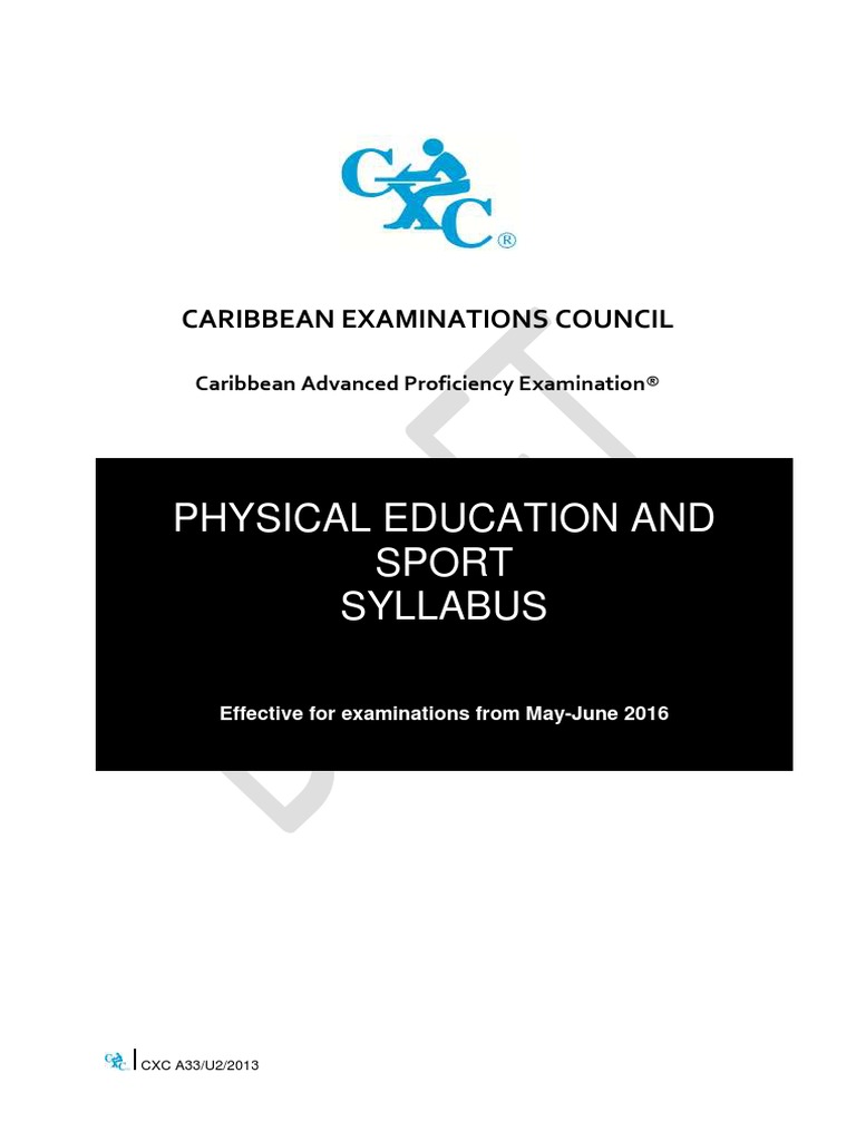 CAPE PE and Sport Syllabus | PDF | Force | Acceleration