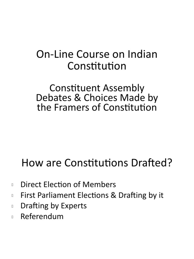 Constituent Assembly and Constitution Choices | PDF | Government Of ...