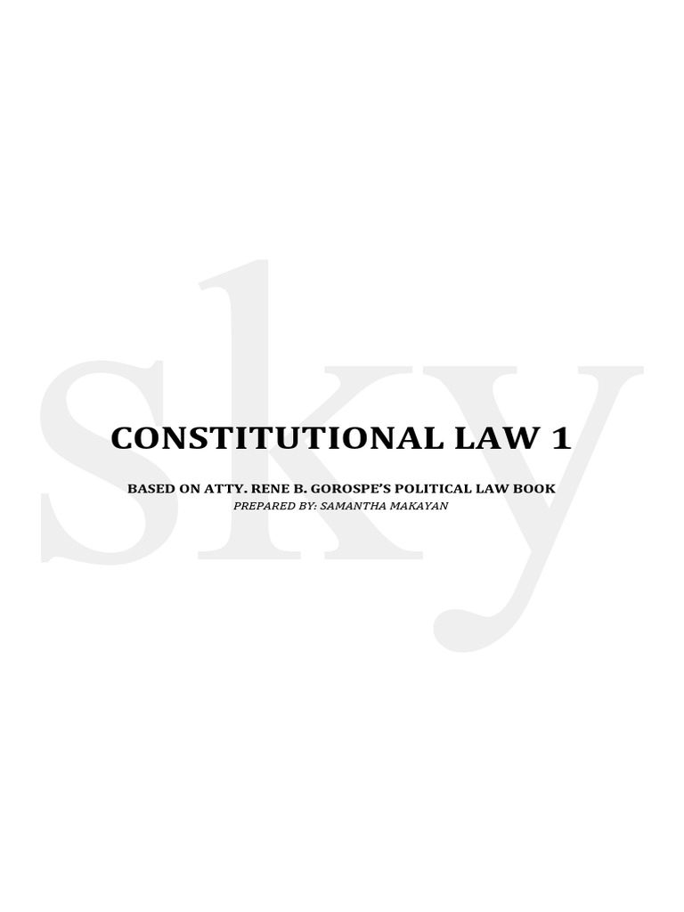 Constitutional Law 1 (Sky Notes) | PDF | Commission On Elections ...