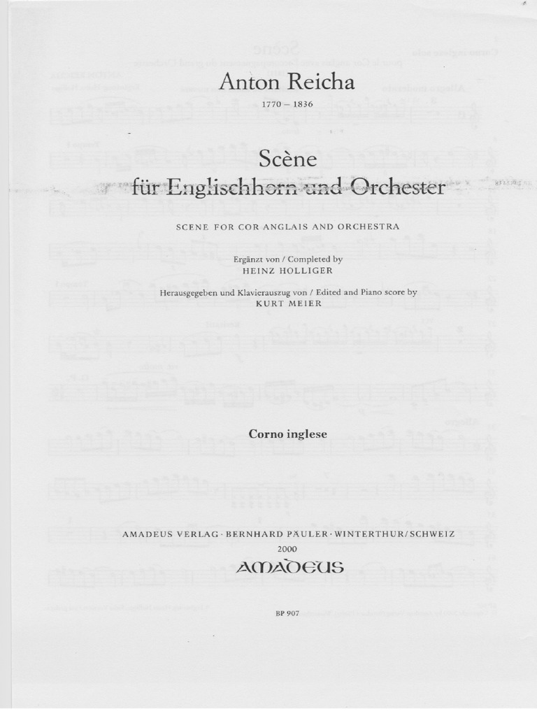 Reicha - Scene For English Horn and Orchestra (Oboe Part) | PDF