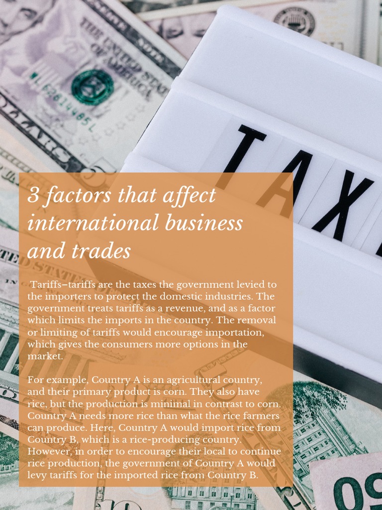Factors Influencing International Trade | PDF | Business | Finance ...