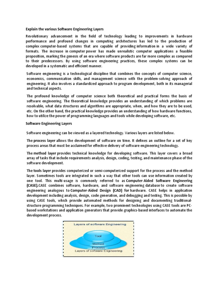 Explain The Various Software Engineering Layers | PDF | Software ...