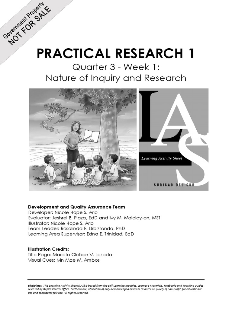 PracticalResearch1 Q3 Week1 v4 | PDF | Inquiry Based Learning | Statistics