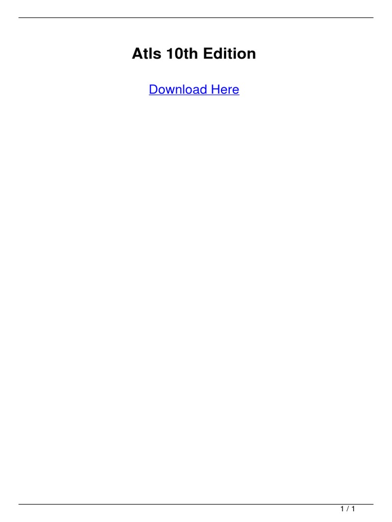Atls 10th Edition | PDF