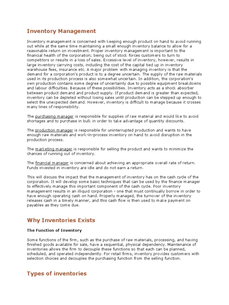 Inventory | PDF | Inventory | Financial Economics