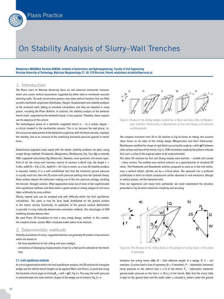 On Stability Analysis of Slurry-Wall Trenches: Plaxis Practice | PDF ...
