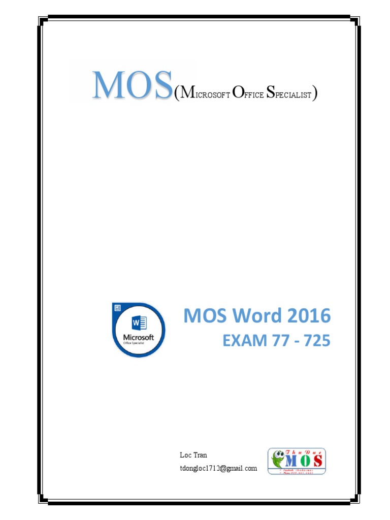 Tai Lieu MOS Word 2016 Ly Thuyet | PDF