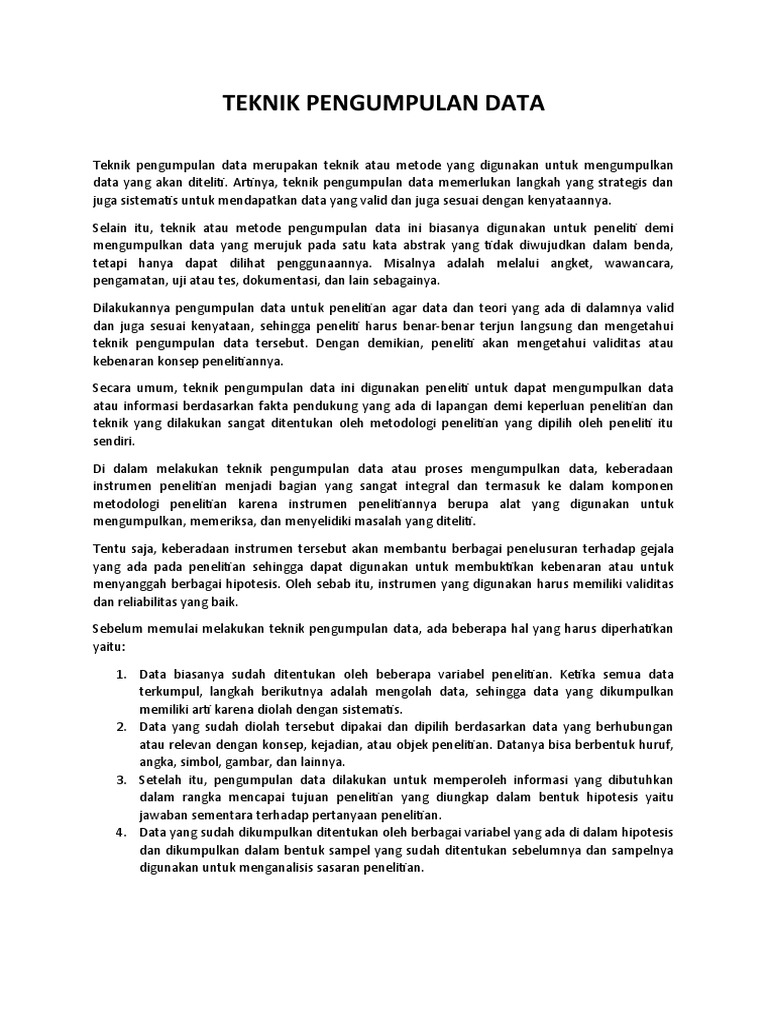 Kliping Teknik Pengumpulan Data | PDF