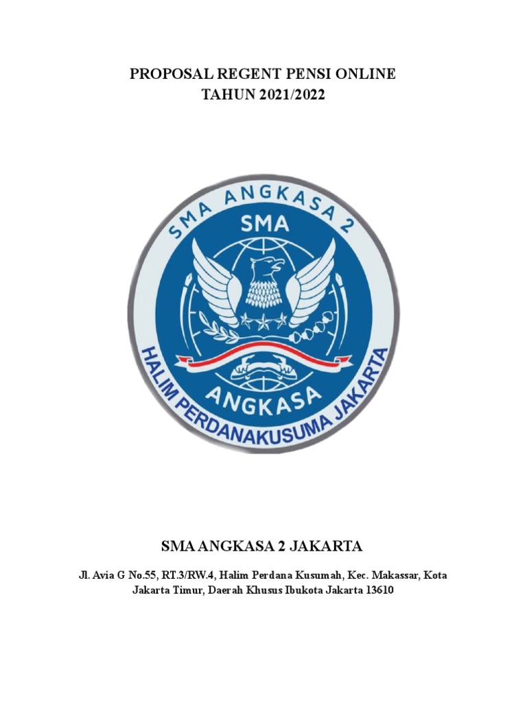 Proposal Regent Pensi SMA Angkasa 2 | PDF