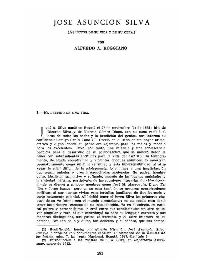 Jose-Asuncion-Silva - Aspectos-De-Su-Vida-Y-De-Su-Obra - Unlocked | PDF ...