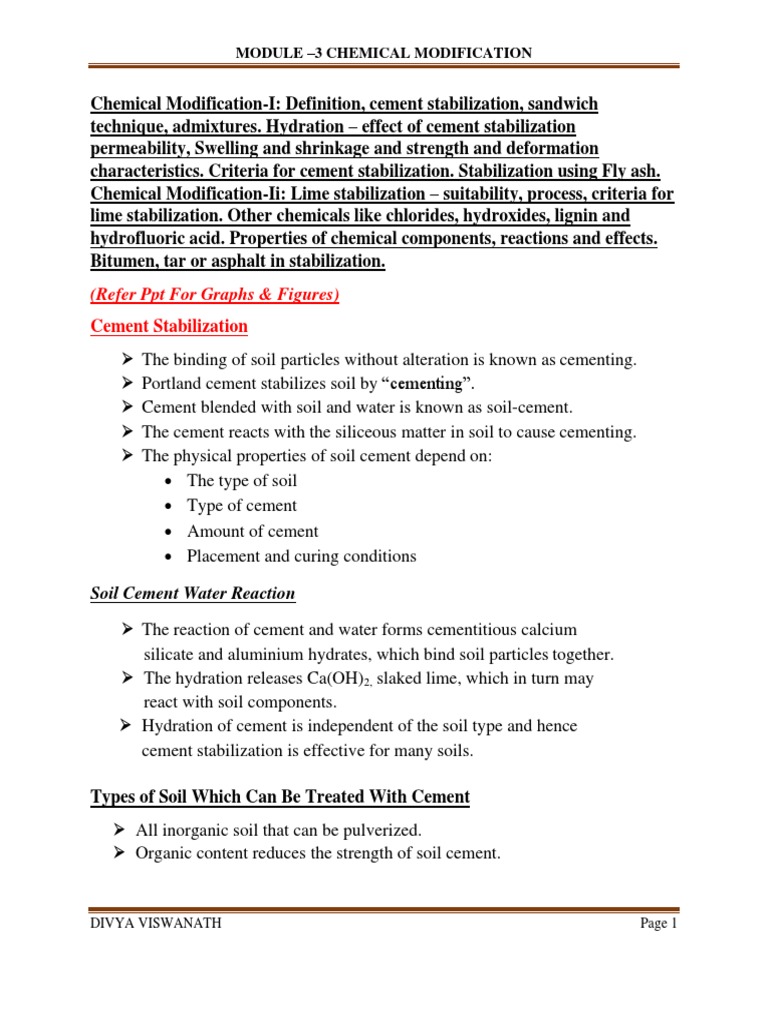 (Refer PPT For Graphs & Figures) : Cement Stabilization | PDF | Fly Ash ...