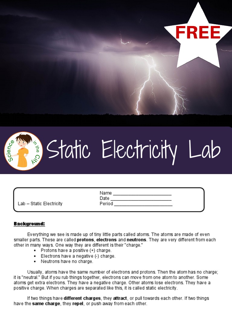 Static Electricity Lab | PDF | Electric Charge | Atoms