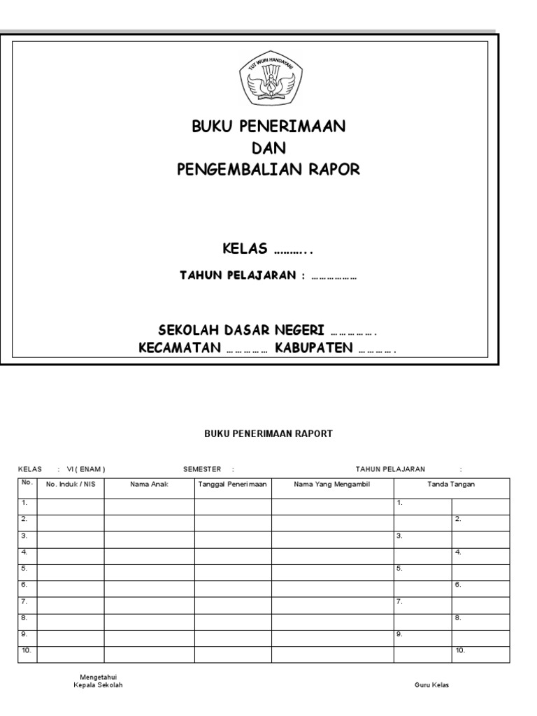 Buku Penerimaan Raport | PDF