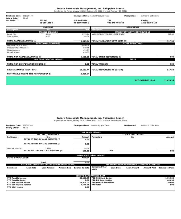 Encore Receivable Management, Inc. Philippine Branch | PDF | Paycheck ...