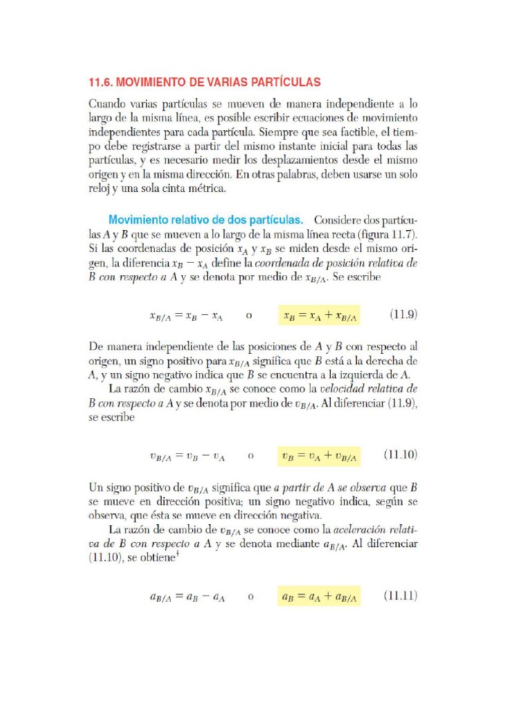 Movimiento de Varias Partículas | PDF