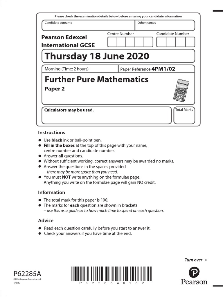 Nov 2020 P2 QP | PDF | Trigonometric Functions | Area