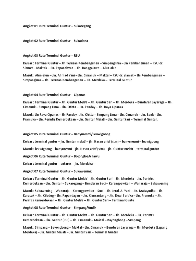 Rute Angkot | PDF