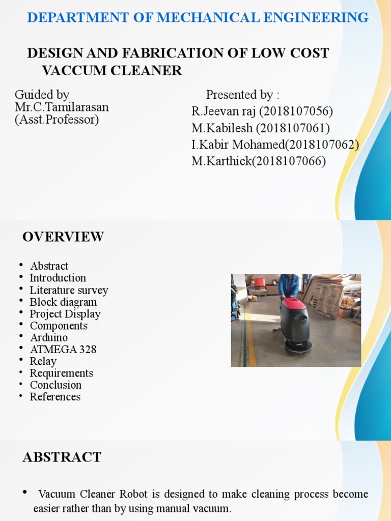 Design and Fabrication of Low Cost Vccum Cleaner Project | PDF | Vacuum ...