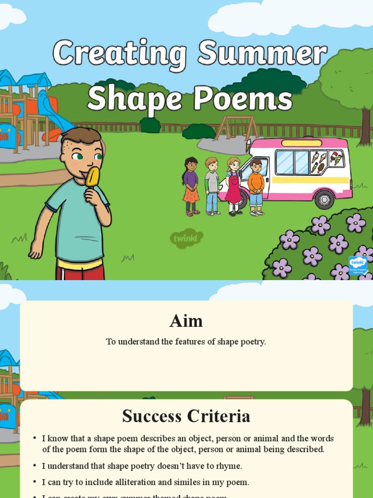 Summer Shape Poems Powerpoint | PDF | Poetry