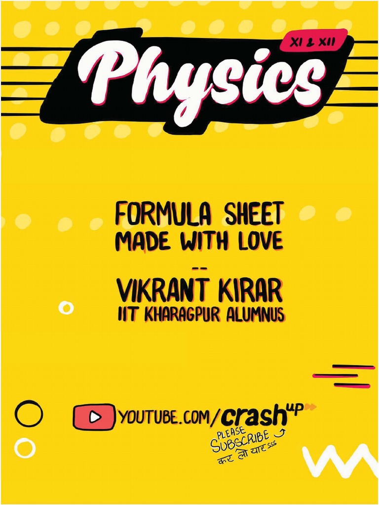 CrashUp Physics Formula Sheet | Download Free PDF | Nature | Applied ...