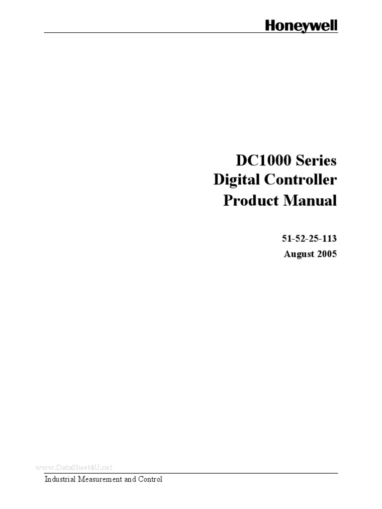 DC1000 Series Digital Controller Product Manual: 51-52-25-113 August ...