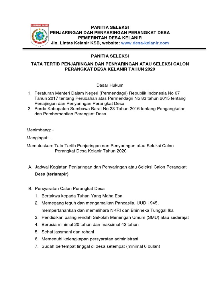 Tatib Pansel 2020 | PDF