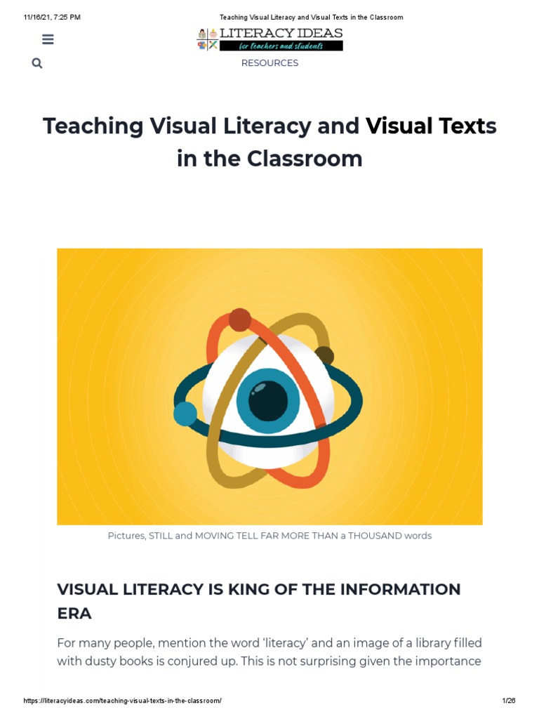 (Literacy Ideas) Teaching Visual Literacy and Visual Texts in The ...