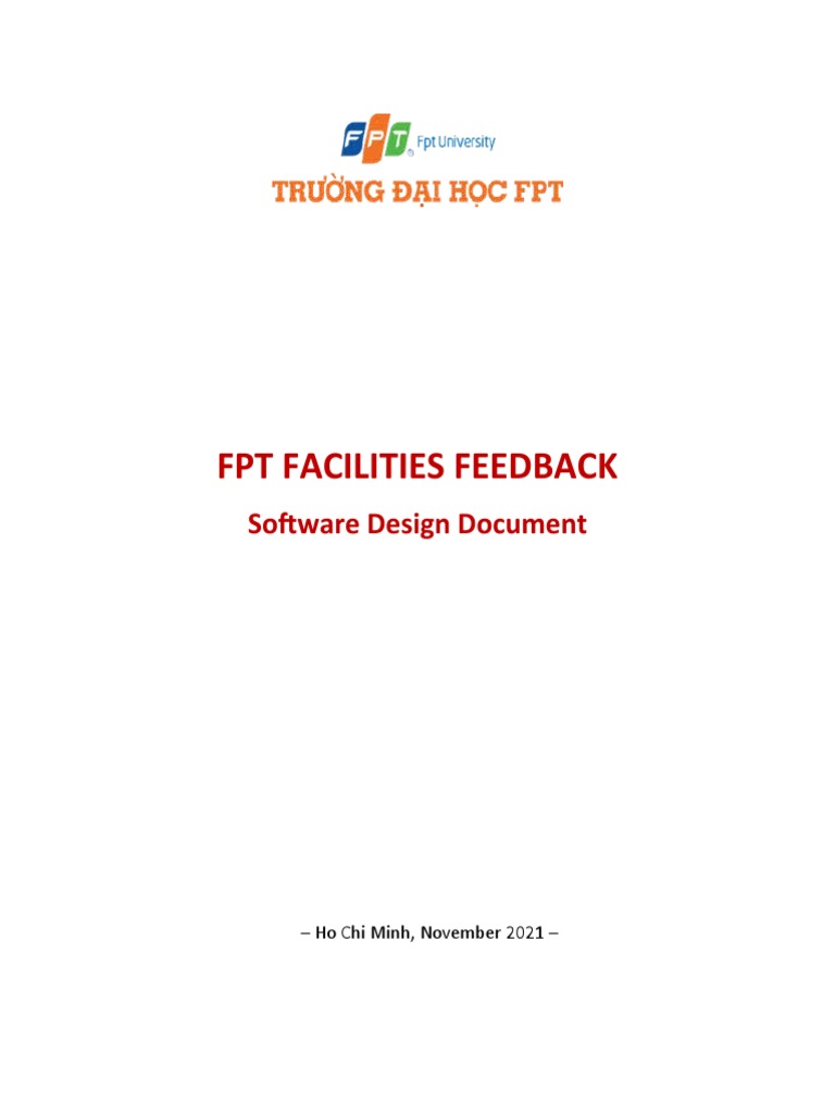 FPT Facilities Feedback: Software Design Document | PDF | Gmail | Java (Programming Language)